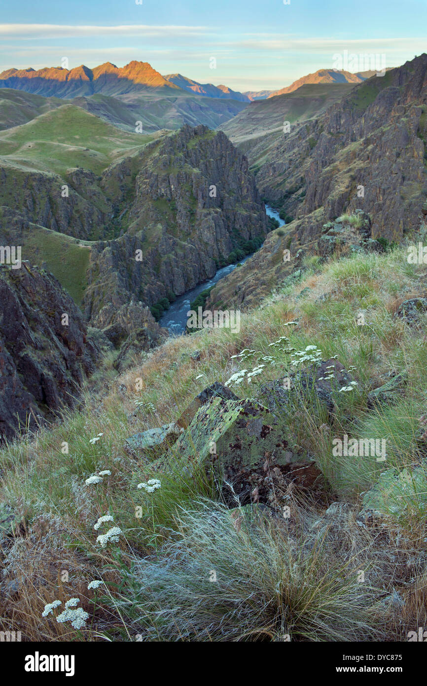 Sunrise over the Imnaha River Canyon, Oregon, USA. Spring Stock Photo ...
