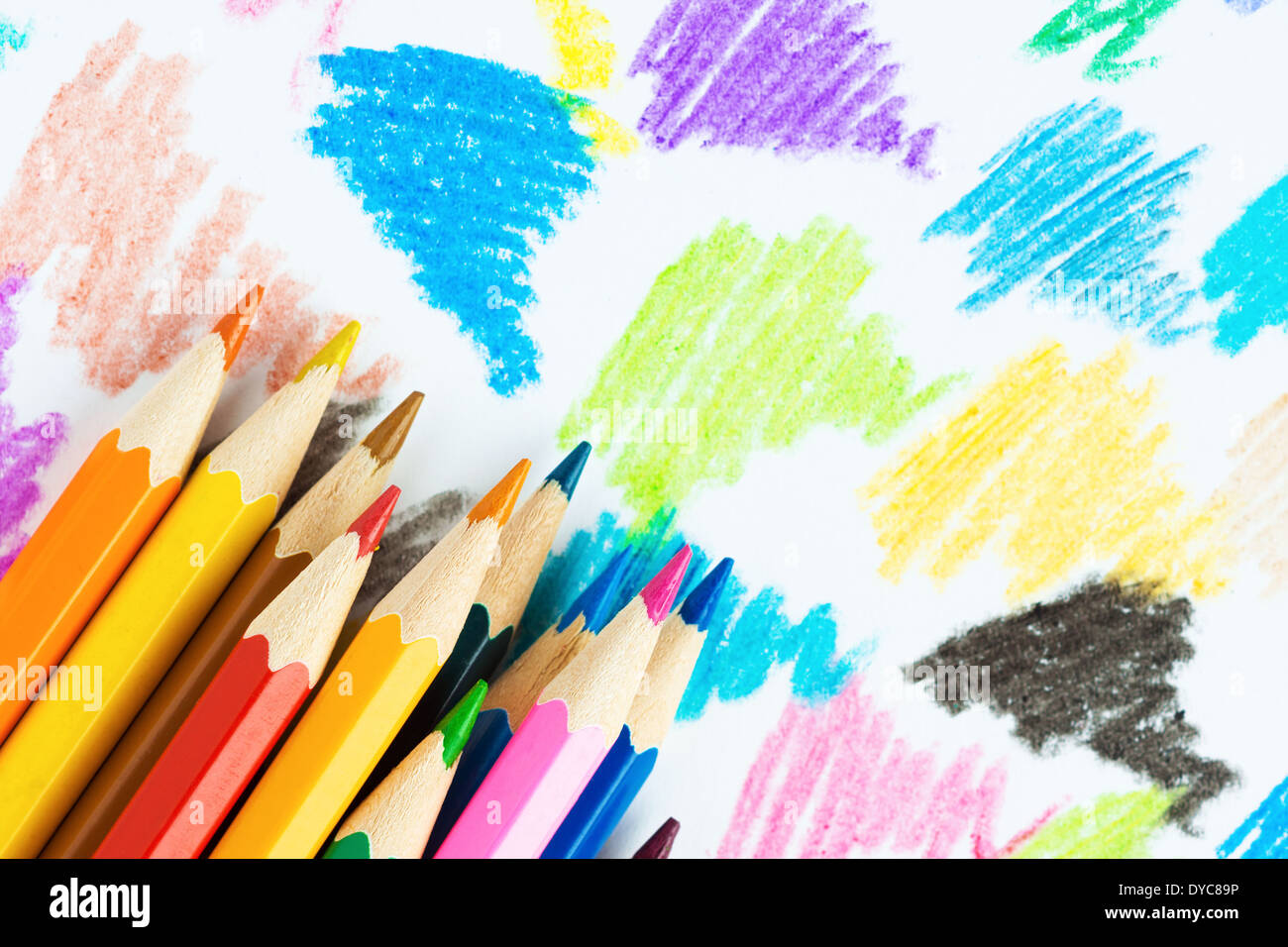 Colored pencils background Stock Photo - Alamy