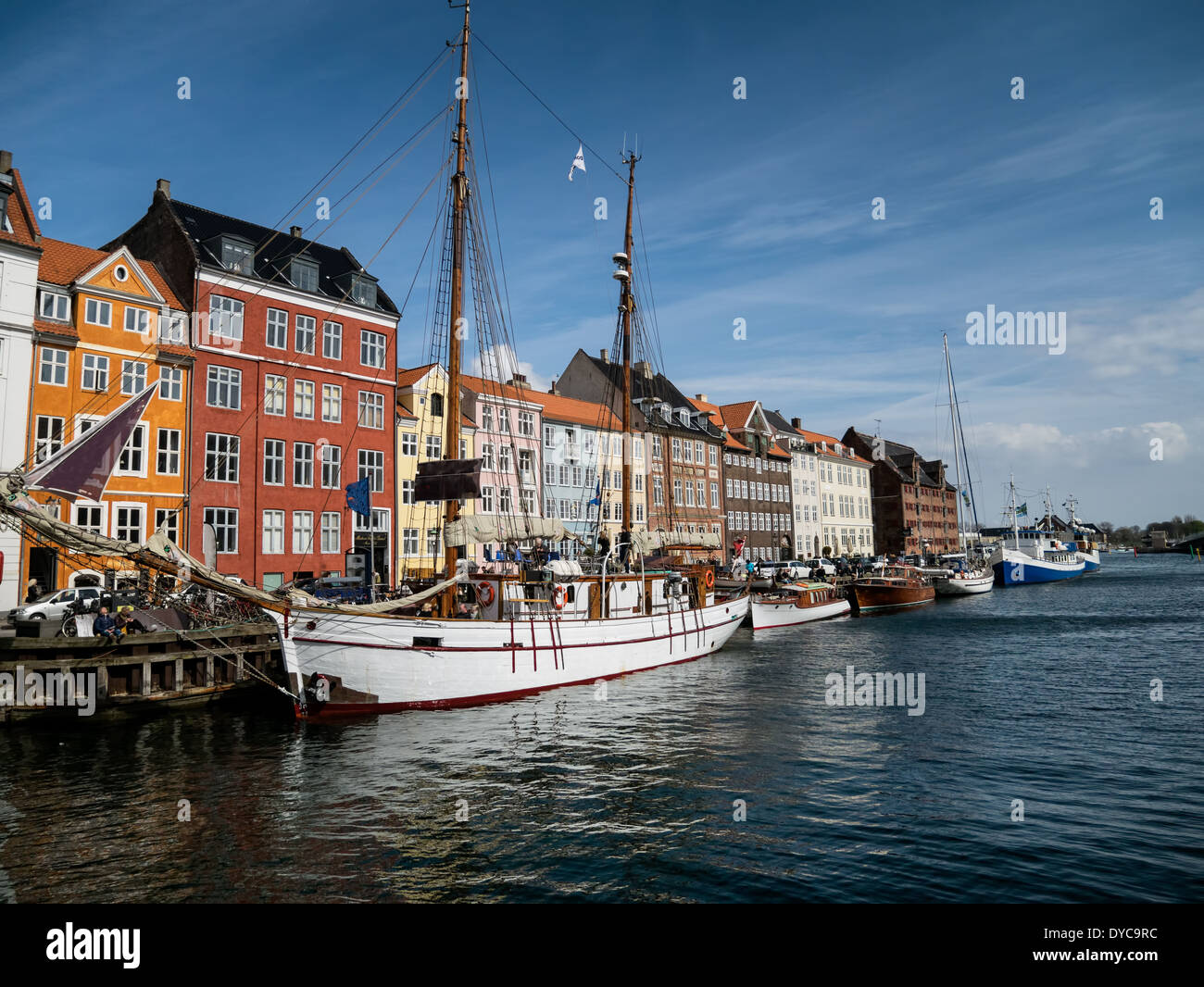 Nyhavn quarter in Copenhagen harbor, Denmark Stock Photo - Alamy