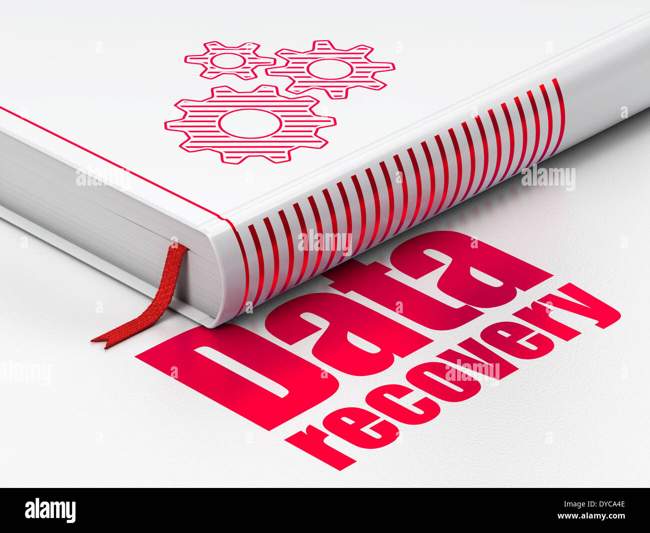 Data concept: book Gears, Data Recovery on white background Stock Photo ...