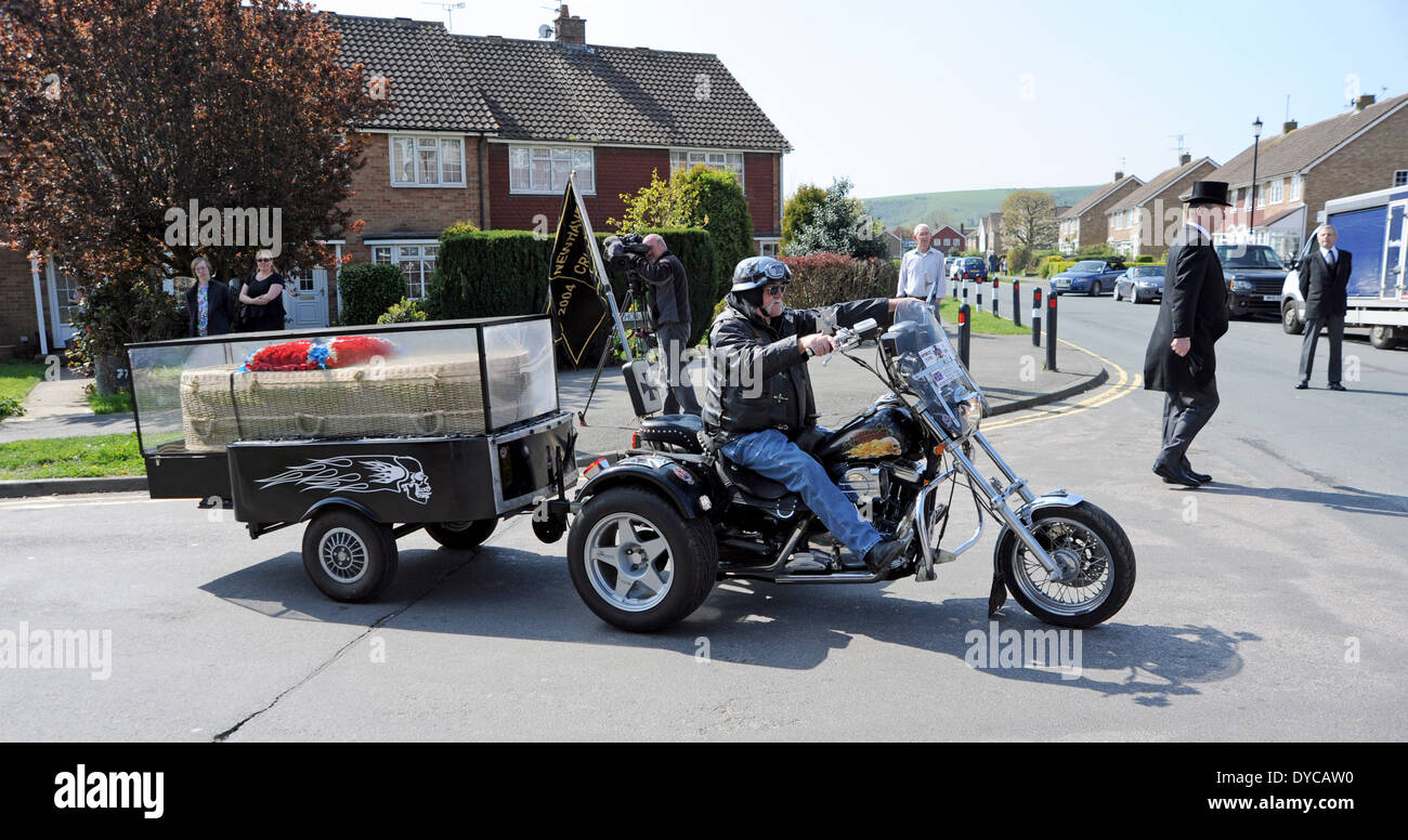 Motorbike enthusiast Barry Flood went out in style when his coffin was ...