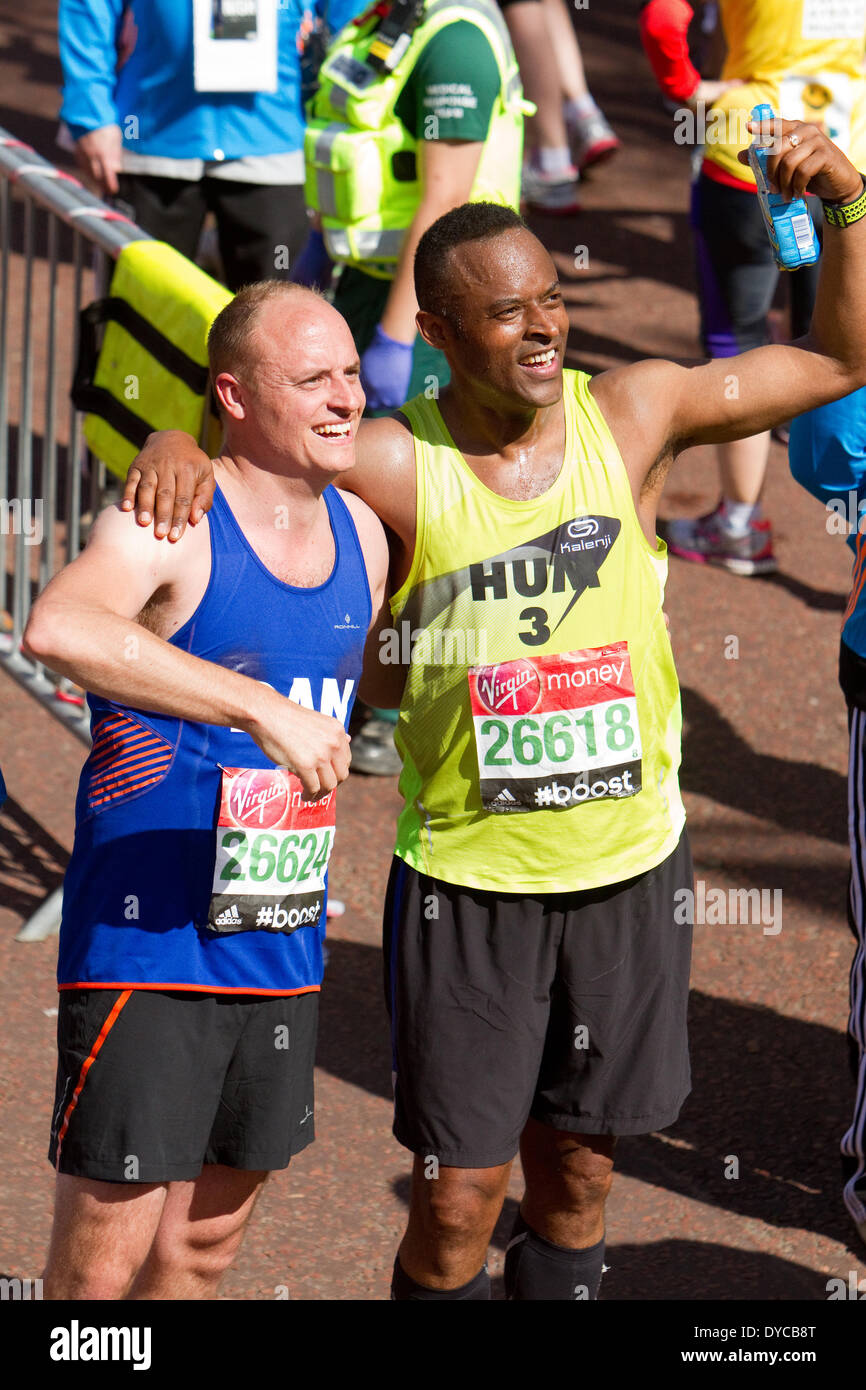 London,UK,13th April 2014,Humprey Nemar and Dan Charity after finishing ...