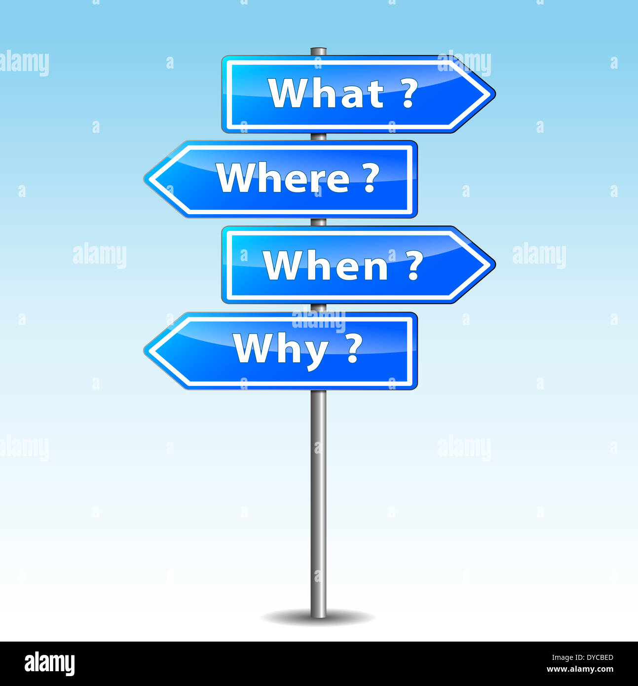 Vector illustration of arrows questions on sky background Stock Photo ...