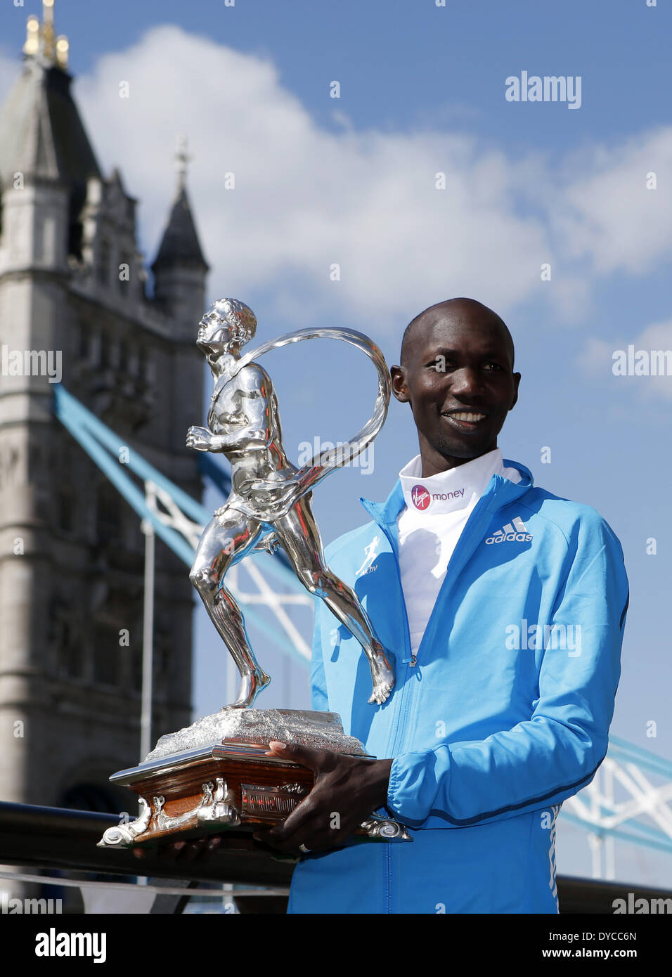 London, UK. 14th Apr, 2014. Wilson Kipsang of Kenya poses with his ...