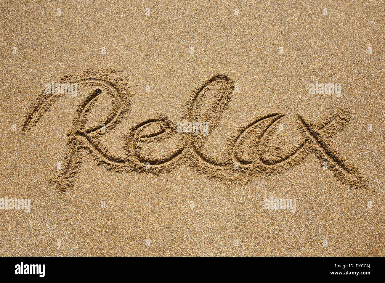 Relax on the beach sand Stock Photo - Alamy