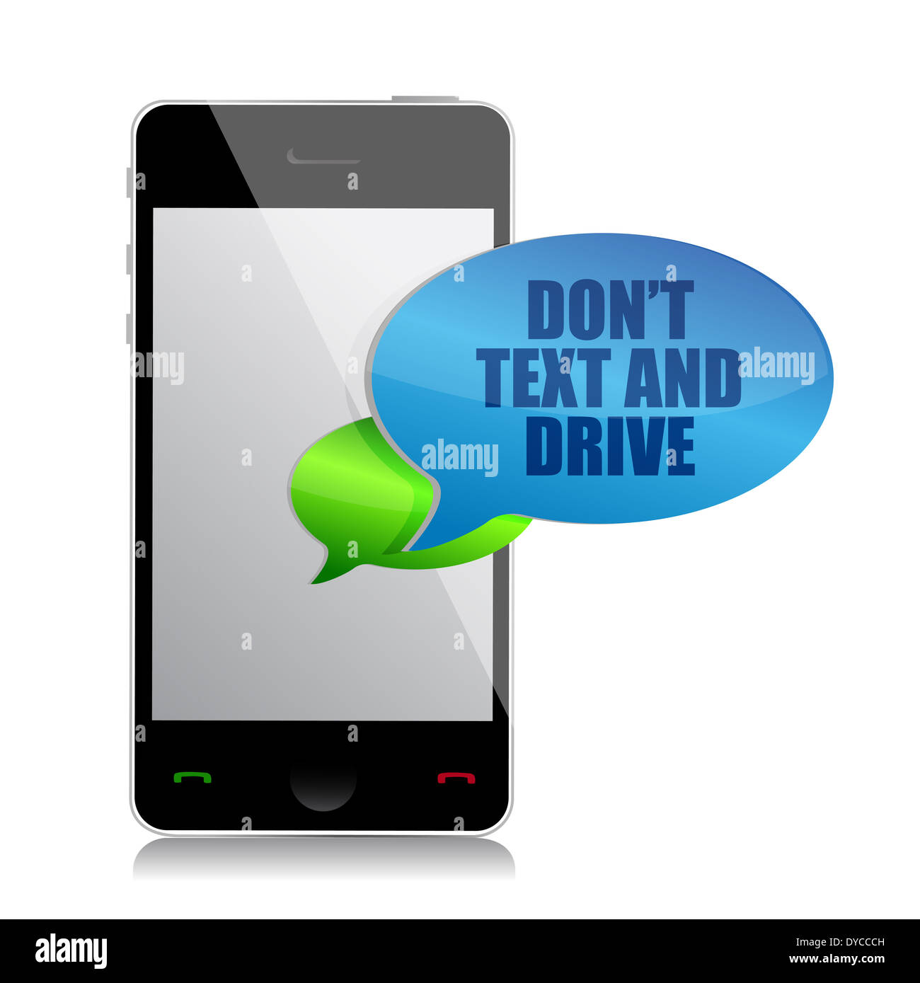do not text and drive cell bubble message isolated over white Stock ...