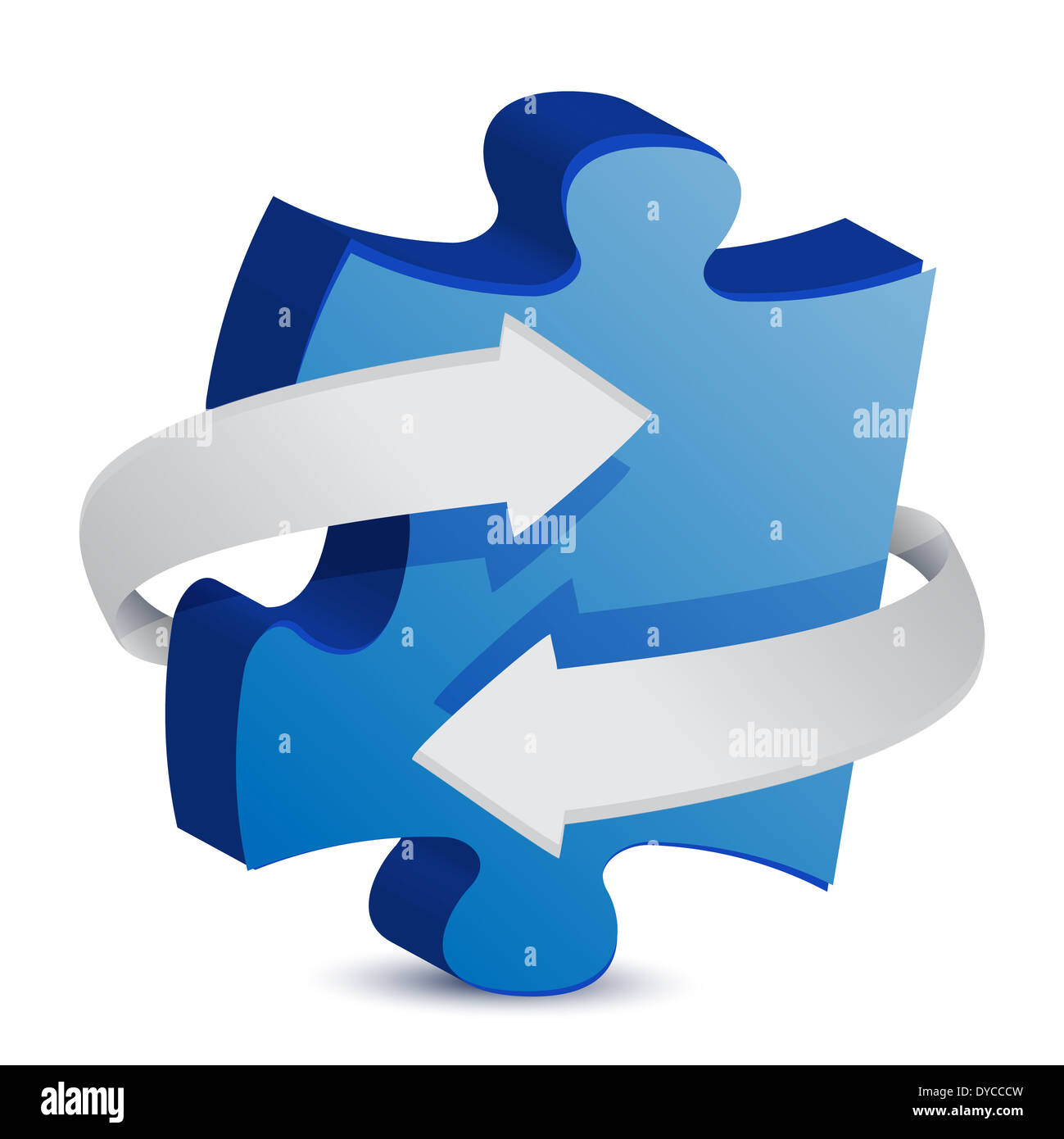 puzzle piece arrow illustration design over a white background Stock ...