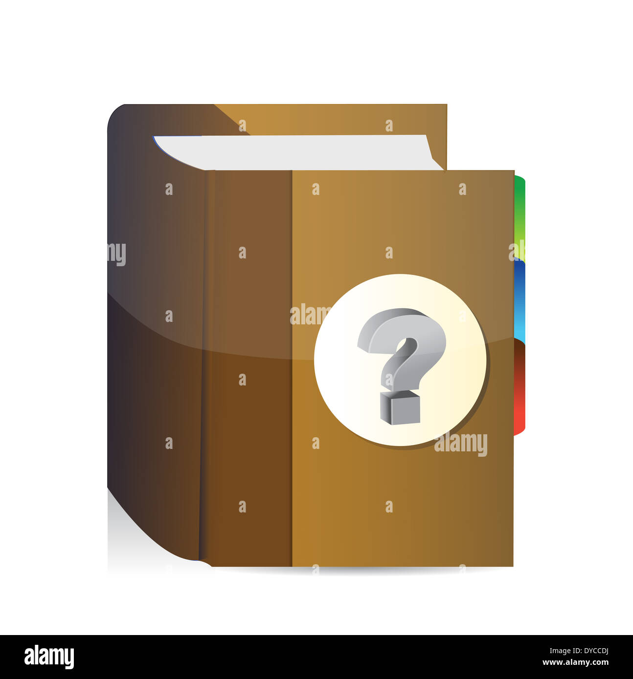 Book with question mark illustration design over a white background ...