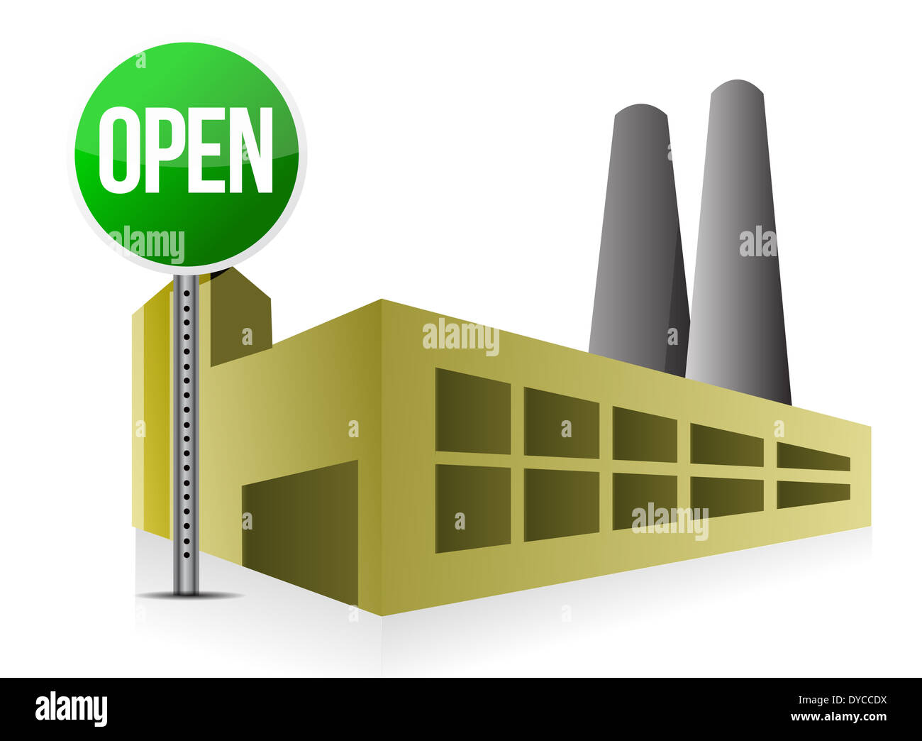 factory open illustration design over a white background Stock Photo ...