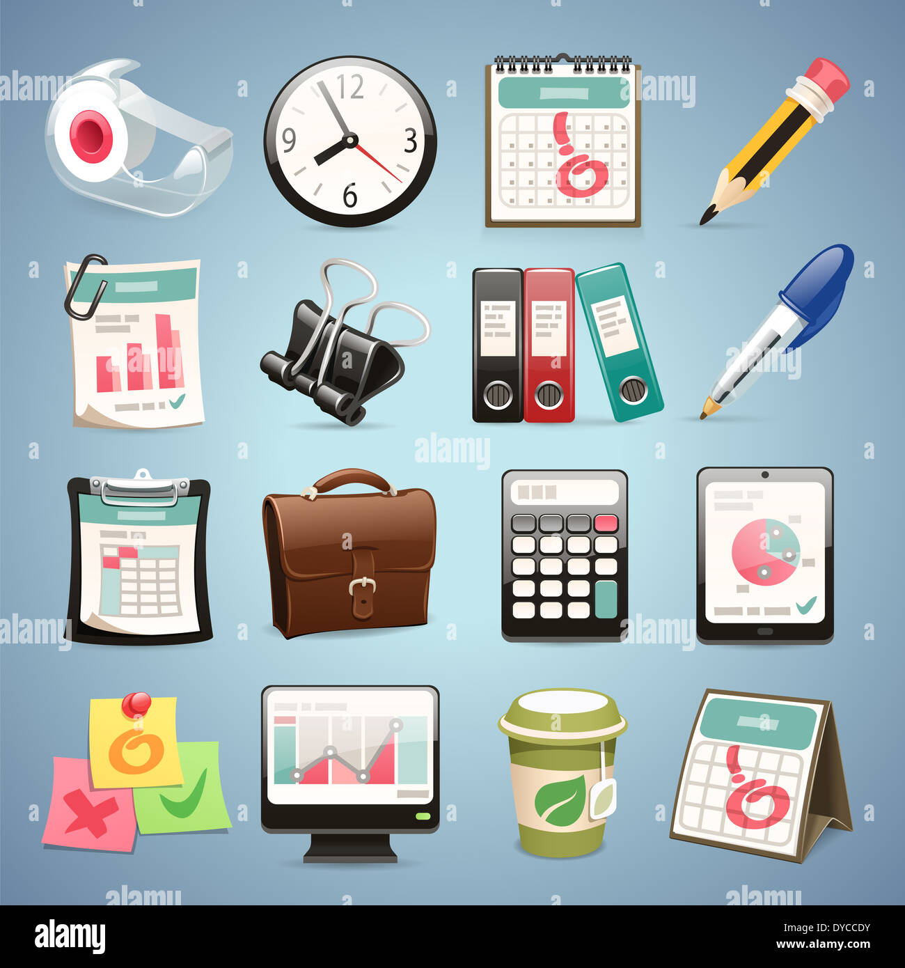 Office Equipment Icons Set1.1 Stock Photo - Alamy