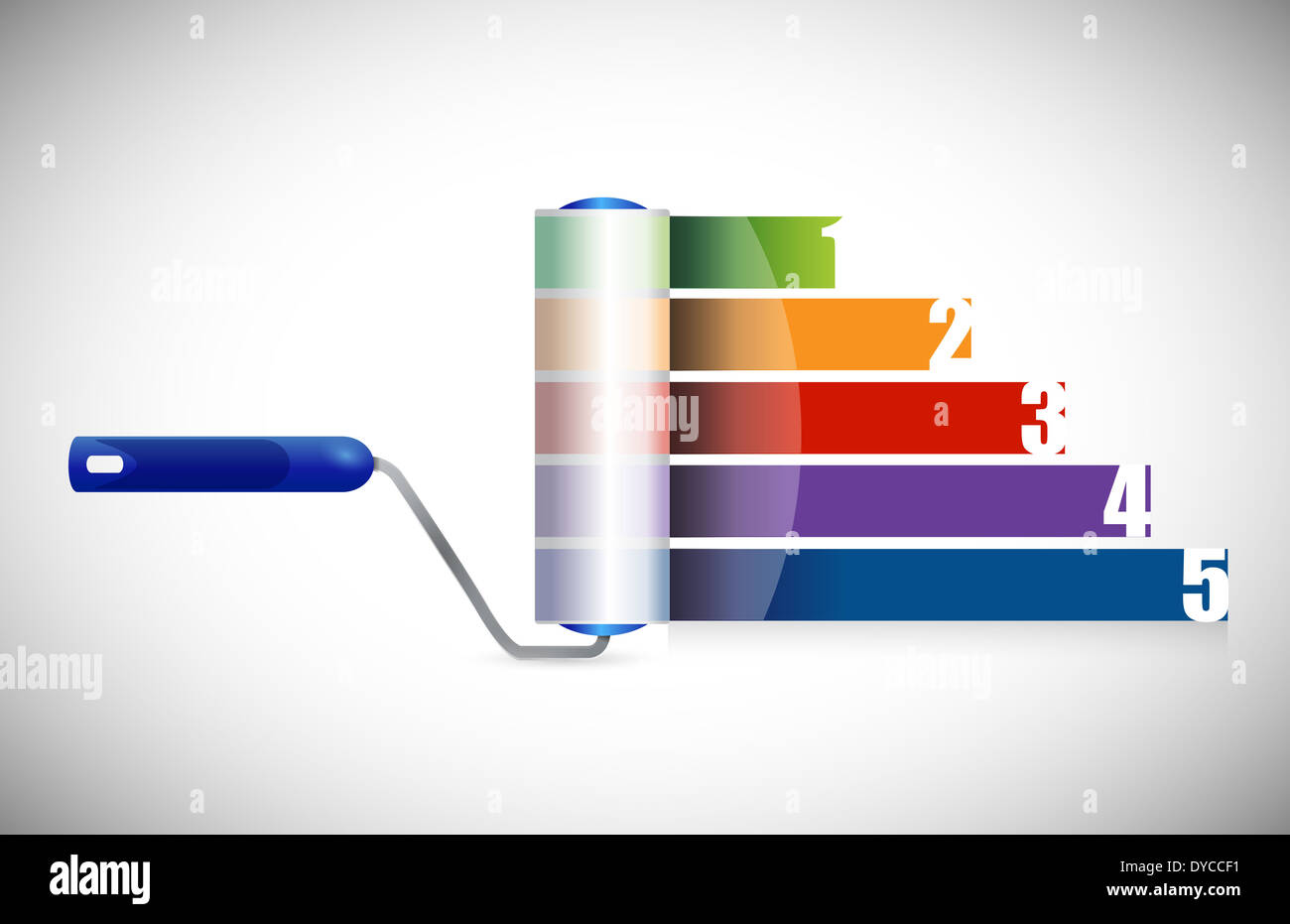 paint roller business graph illustration design over a white background ...