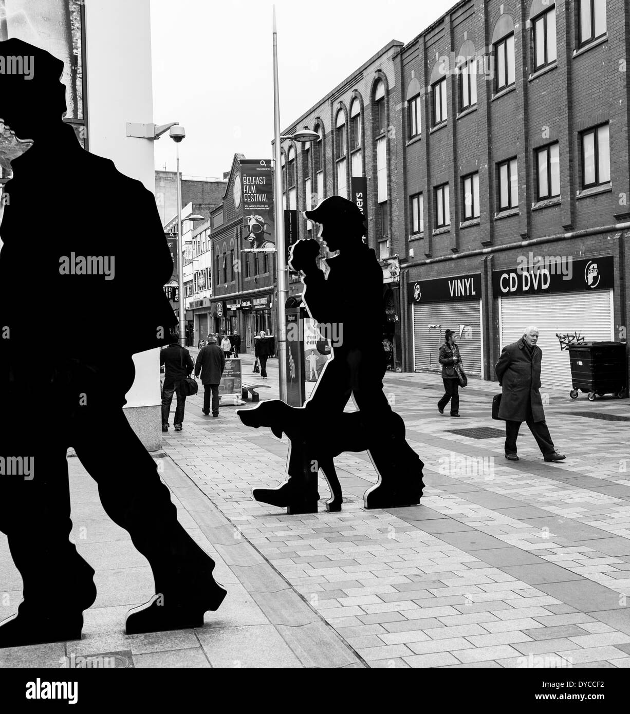 Pedestrian pedestrians Black and White Stock Photos & Images - Alamy