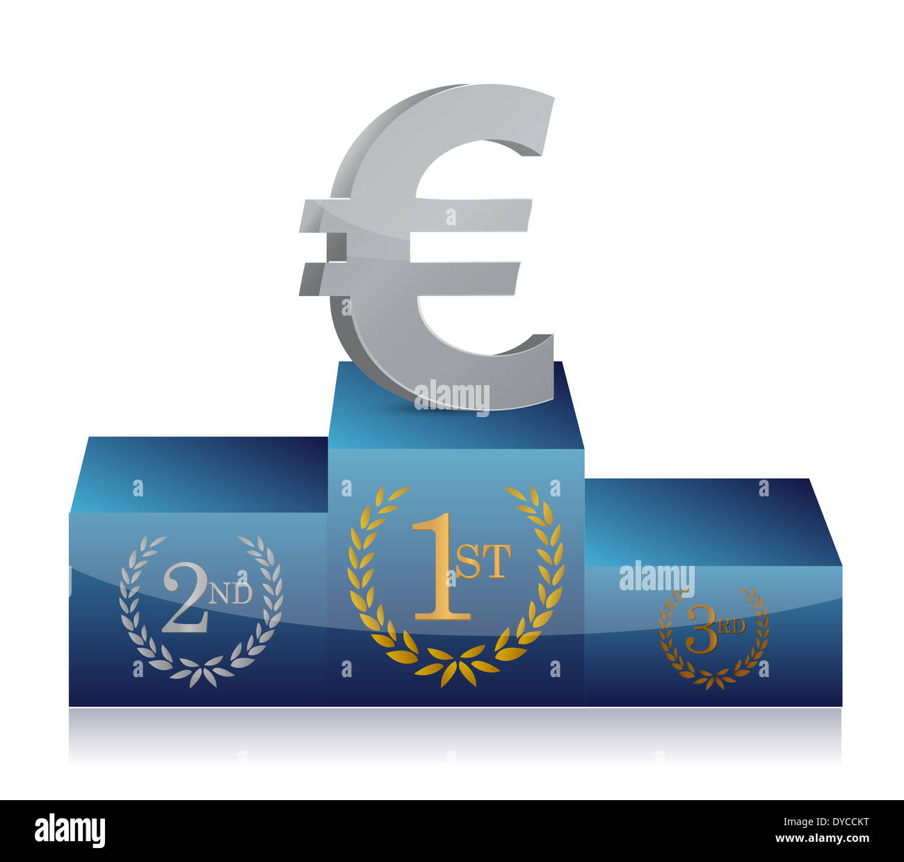 euro winner's podium illustration design on white background Stock ...