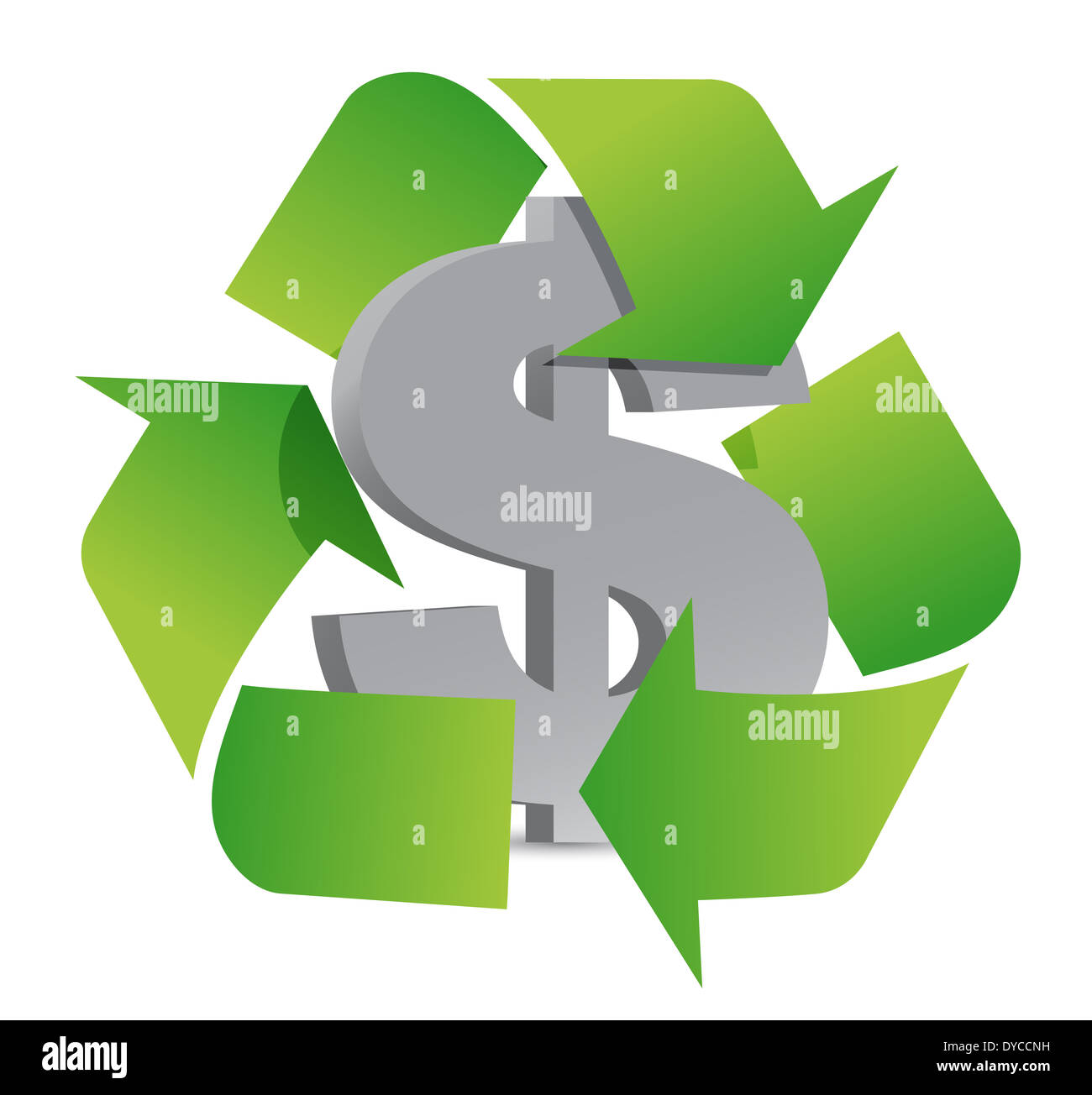 dollar recycle illustration sign over a white background Stock Photo ...