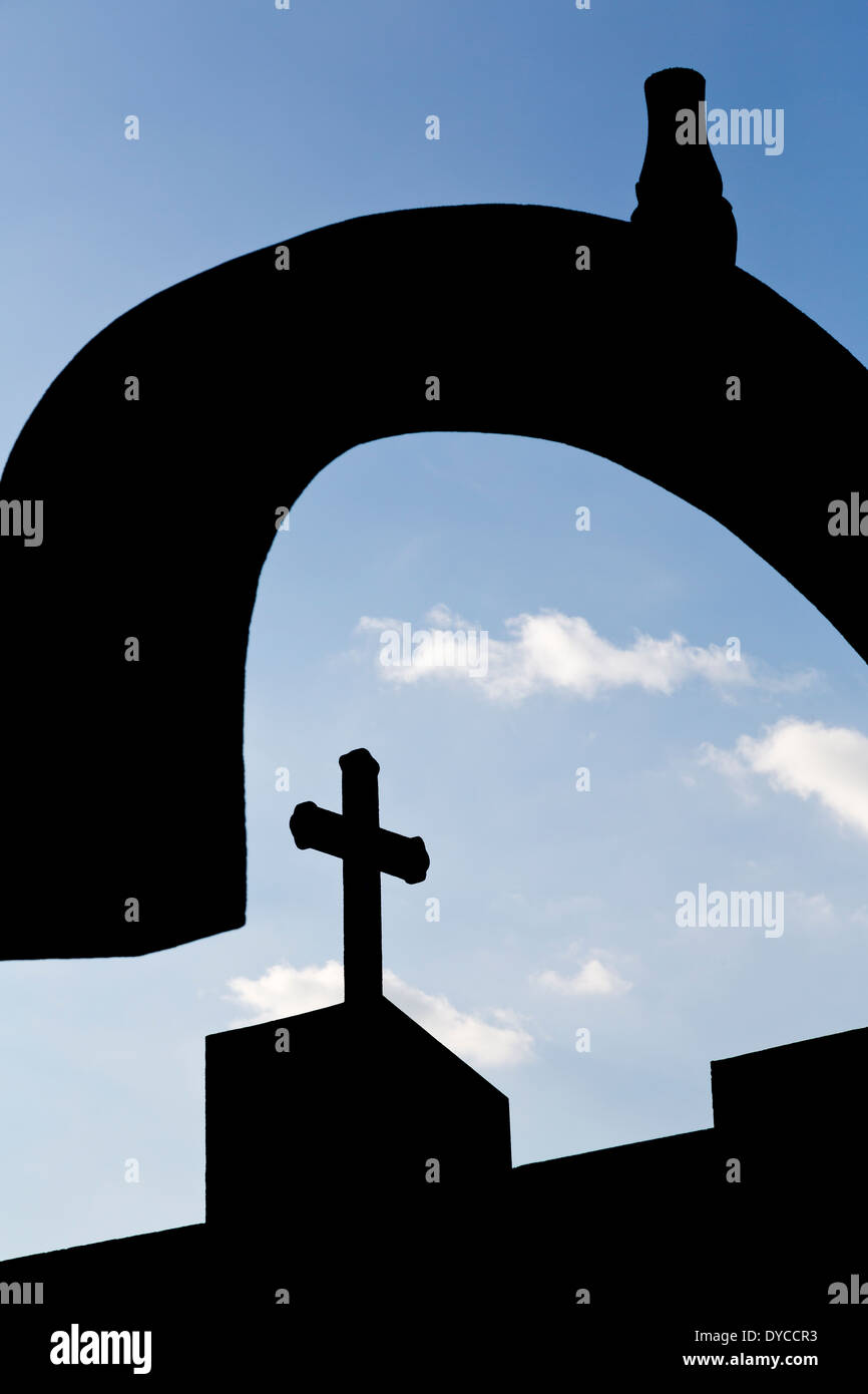 Christian Cross on the Chinese Cemetery in Manila, Philippines Stock ...