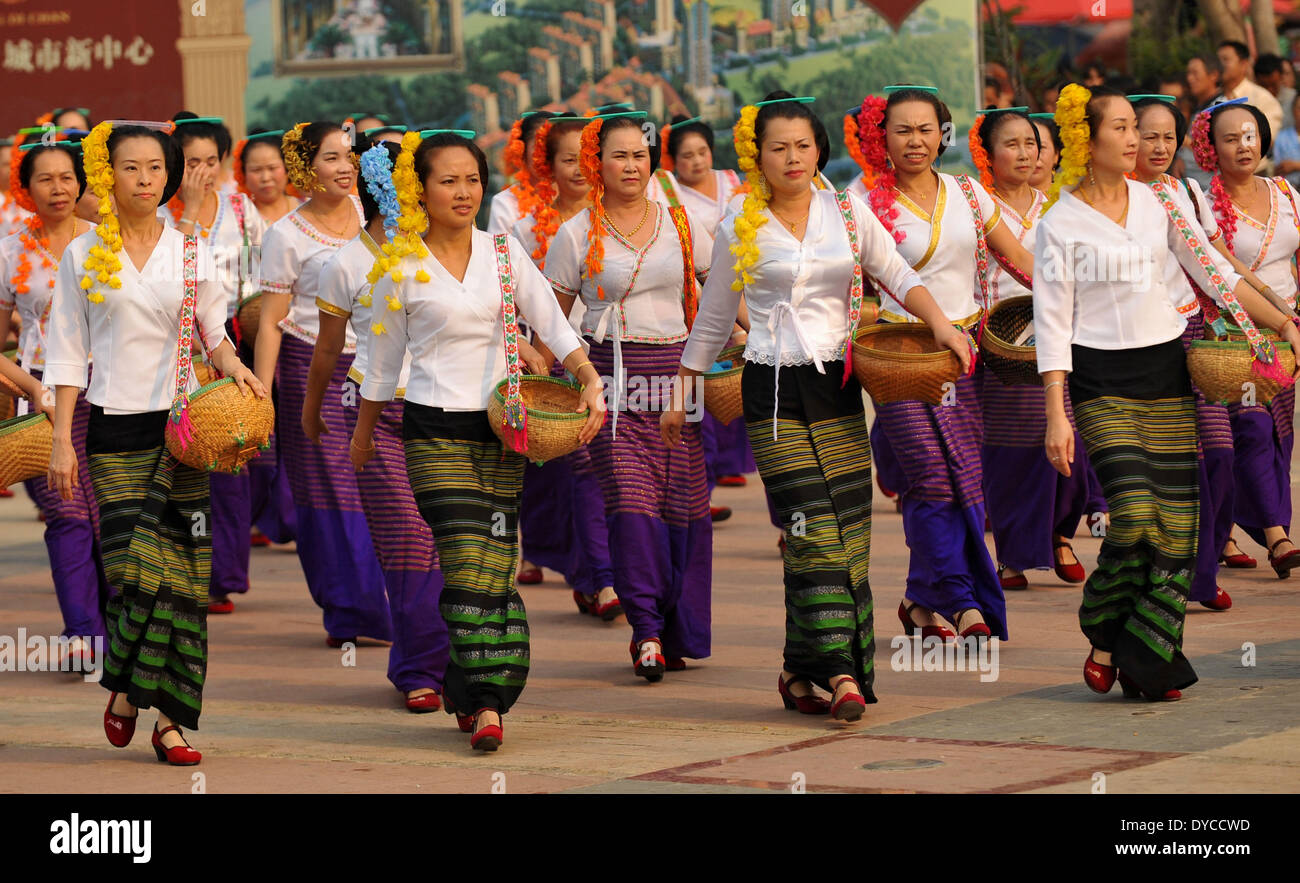 Xishuangbanna, China's Yunnan Province. 14th Apr, 2014. People of the ...