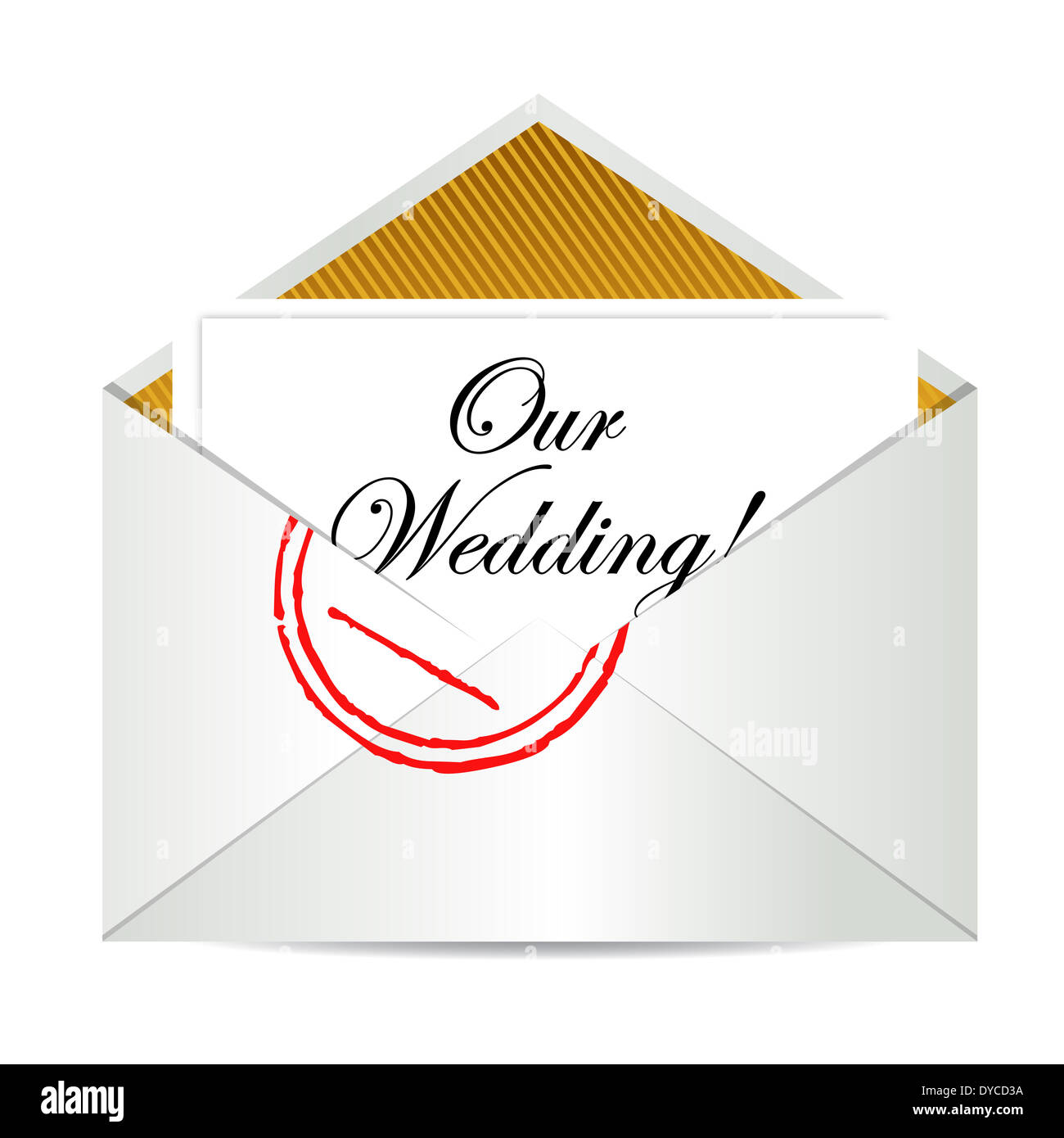 our wedding mail invite illustration design over a white background ...