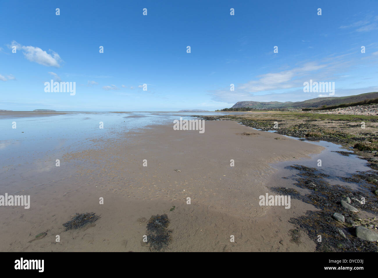 The Wales Coastal Path in North Wales. Traeth Lafan Nature Reserve on ...