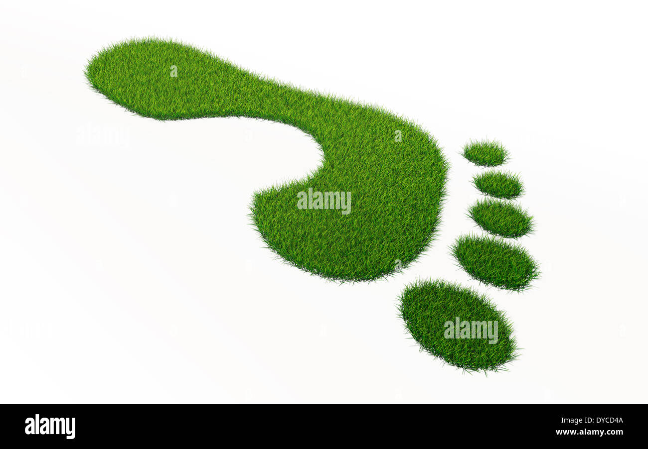 grass footprint ecology concept. clipping path included Stock Photo - Alamy