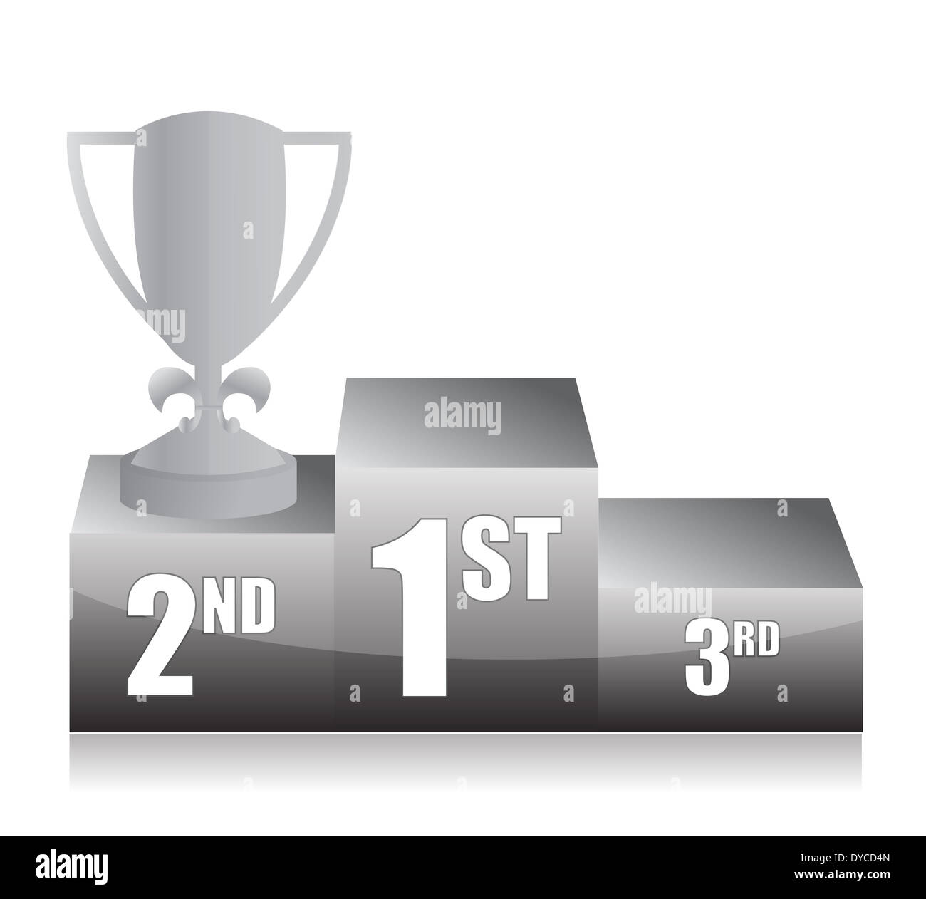 silver trophy cup 2nd place illustration design Stock Photo - Alamy