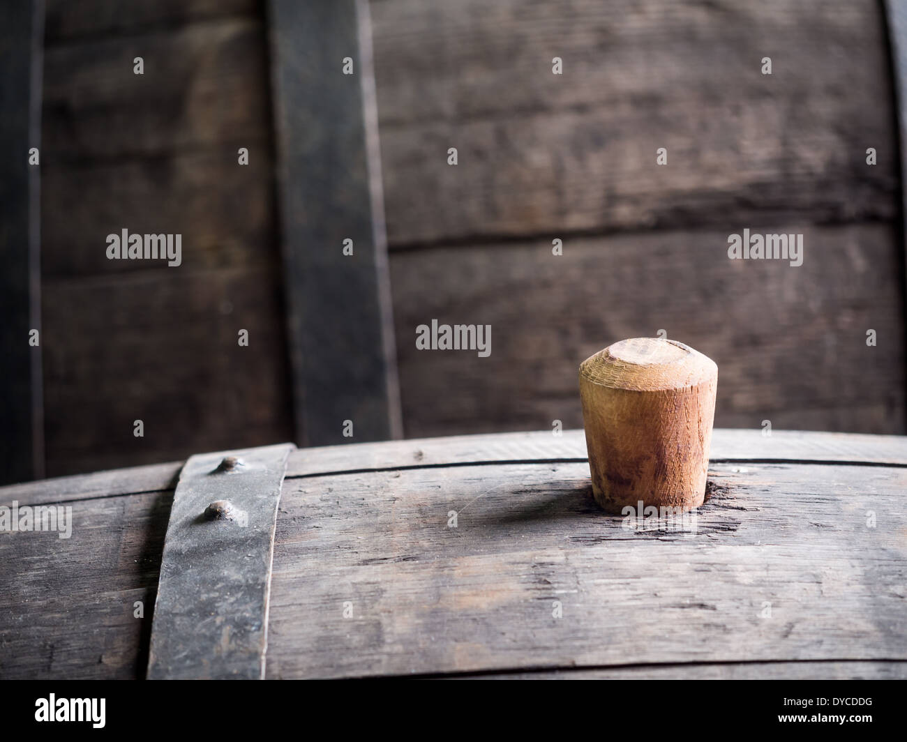 Wine barrel with wooden bung in the wine region, Georgia, Caucasus ...