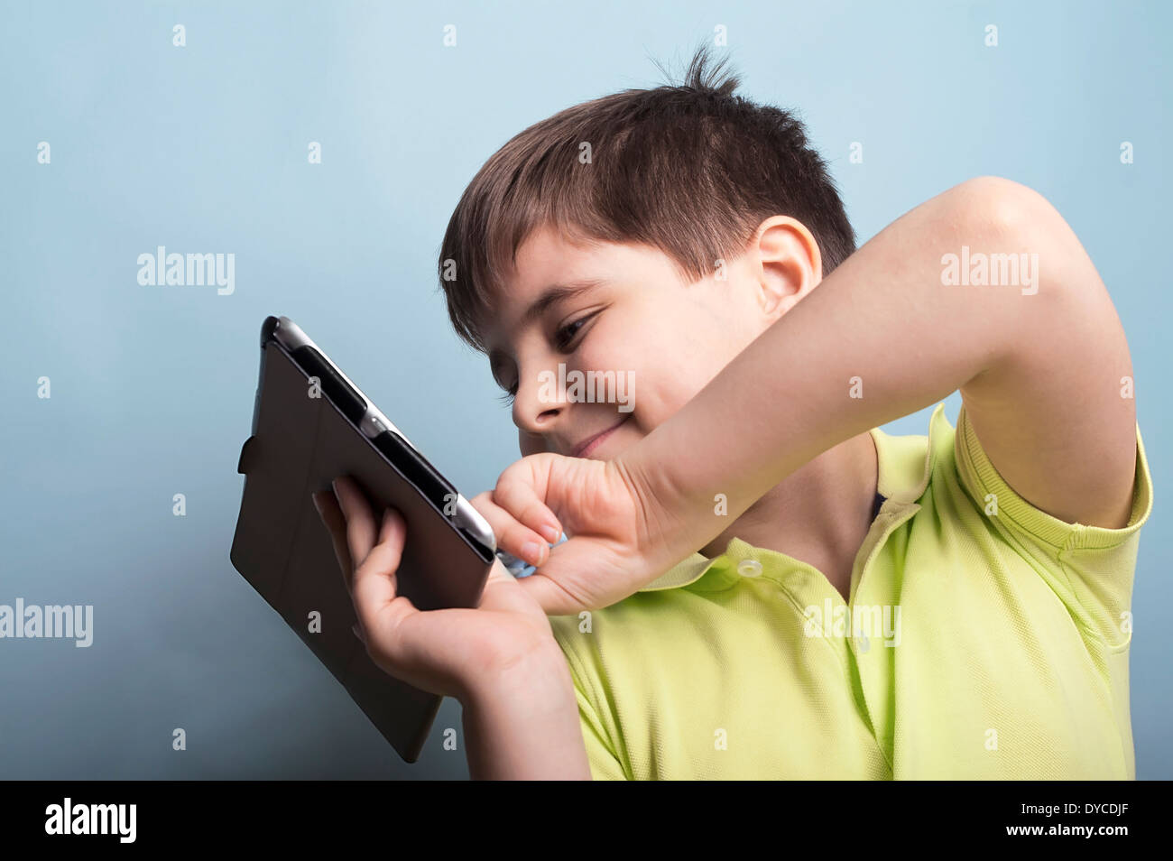 boy with a tablet Stock Photo - Alamy