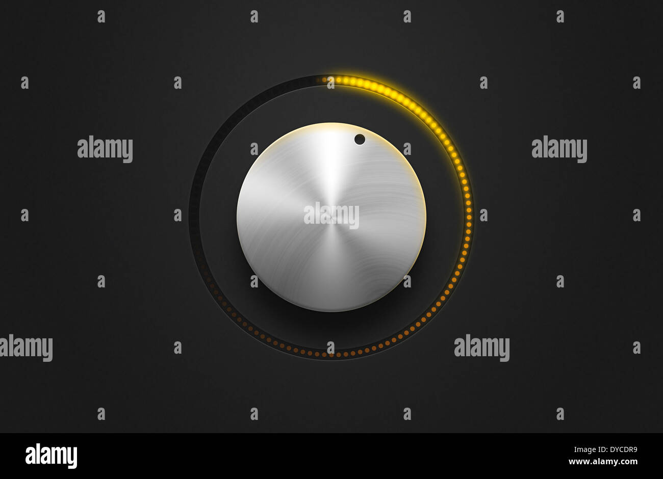 Control volume knob illustration, (a silver dial with lights Stock ...