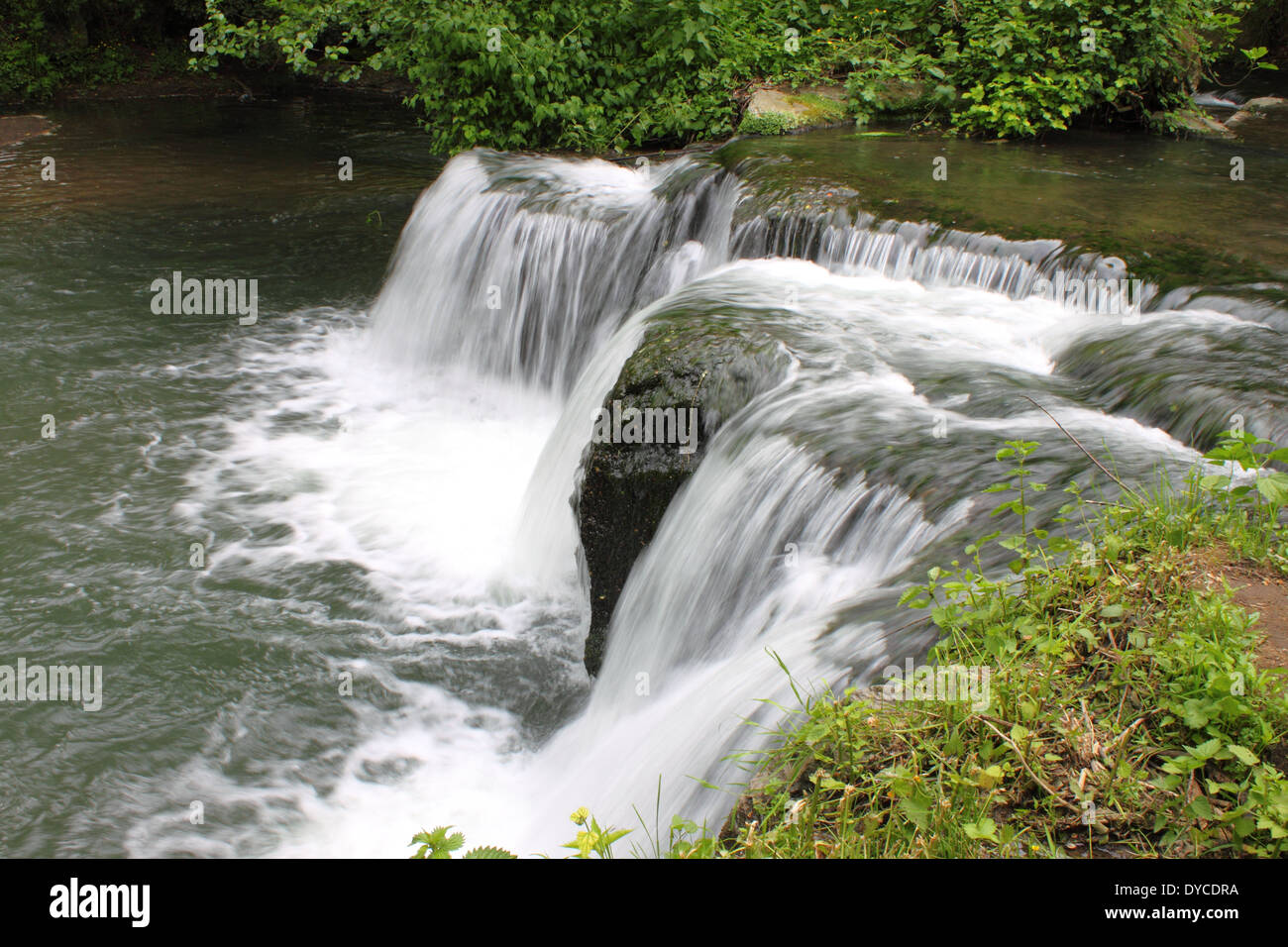 Beautiful rapids between vegetation near Monte Gelato waterfalls. Rome ...
