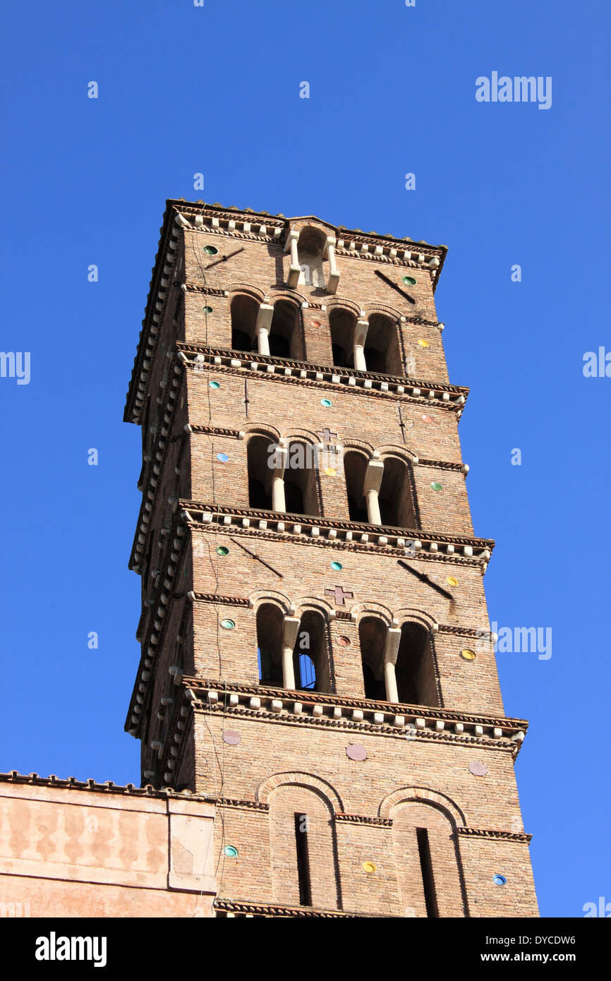 Bell tower of a church in romanic style Stock Photo - Alamy