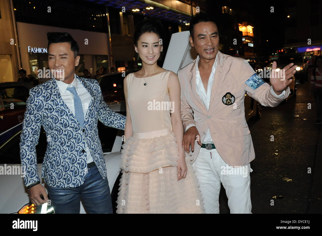 Hong Kong, China. 13th Apr, 2014. Actors Donnie Yen, Simon Yam and ...