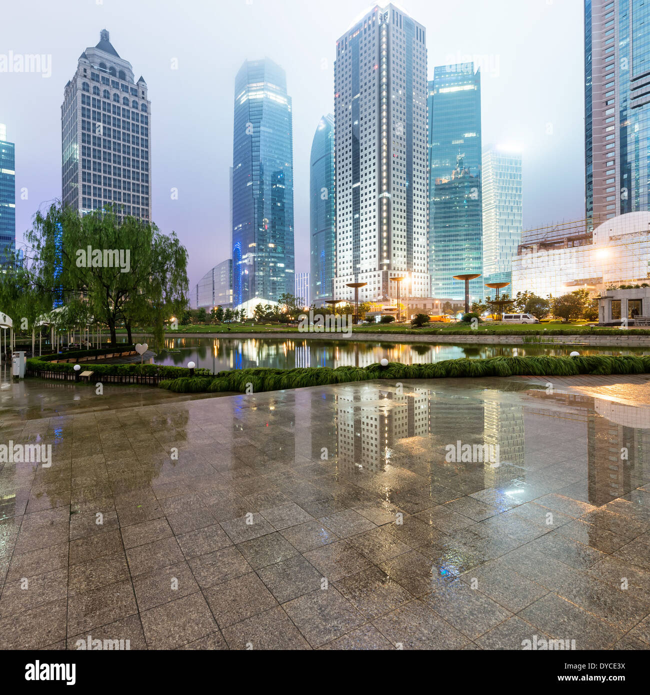 Office buildings and parks in the city Stock Photo - Alamy