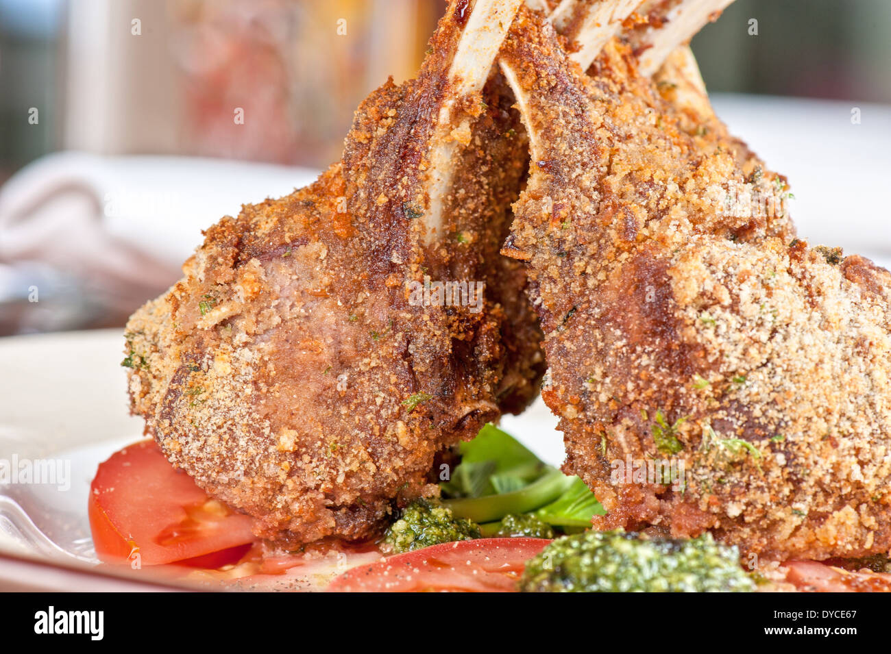 roasted lamb rib Stock Photo - Alamy