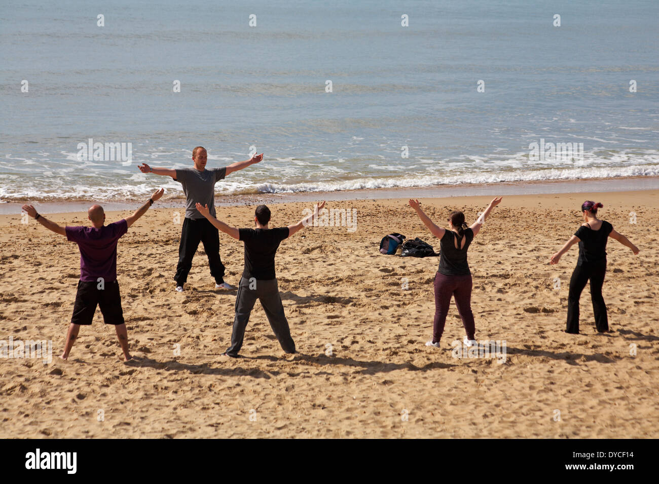 yoga on the beach, part of Boscombe Coastal Activity Park in April ...