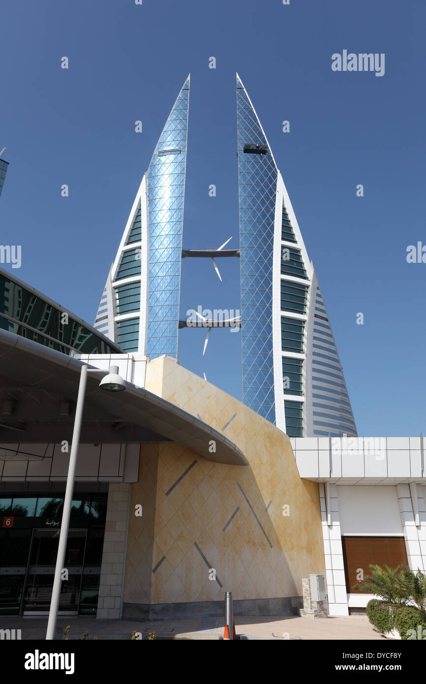 Bahrain World Trade Center Skyscrapers. Manama, Middle East Stock Photo ...