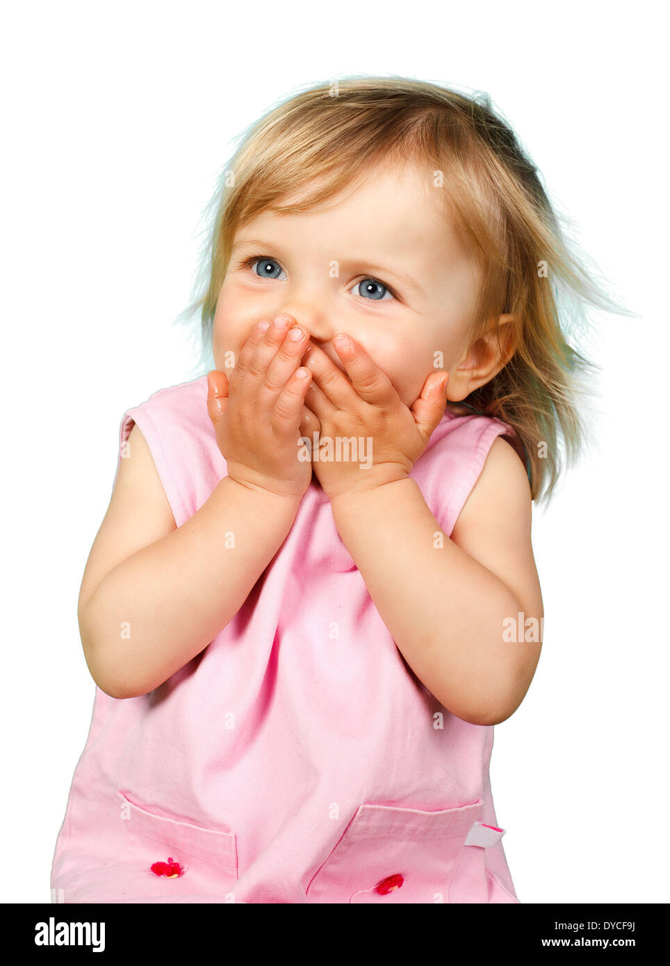Little girl making funny face Stock Photo - Alamy