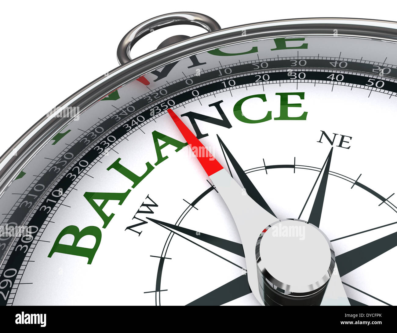 balance towards north green word indicated by compass conceptual image ...