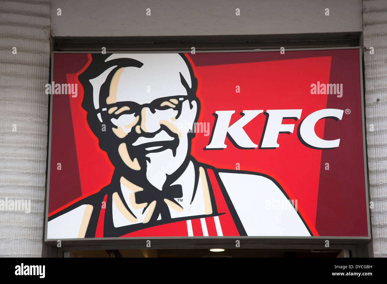 KFC - Kentucky Fried Chicken Sign and Logo Stock Photo - Alamy