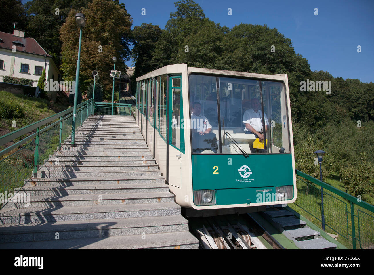 Funicular Train; Petrin Hill Park; Prague; Czech Republic Stock Photo ...