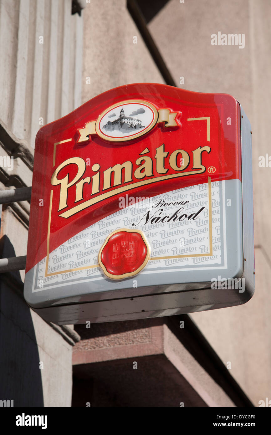 Primator Beer and Brewery Sign, Prague, Czech Republic Stock Photo - Alamy