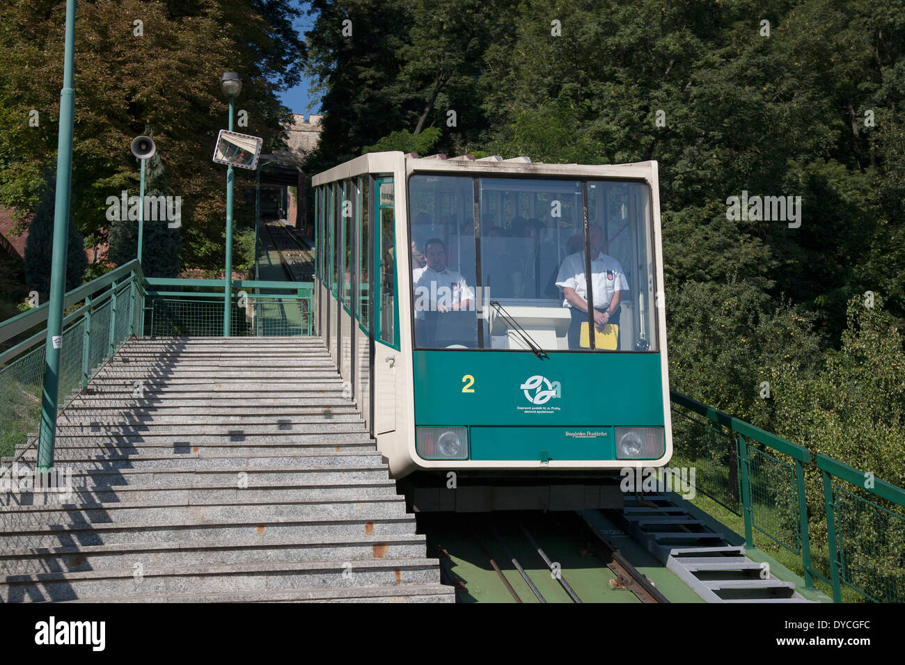 Funicular Train; Petrin Hill Park; Prague; Czech Republic Stock Photo ...