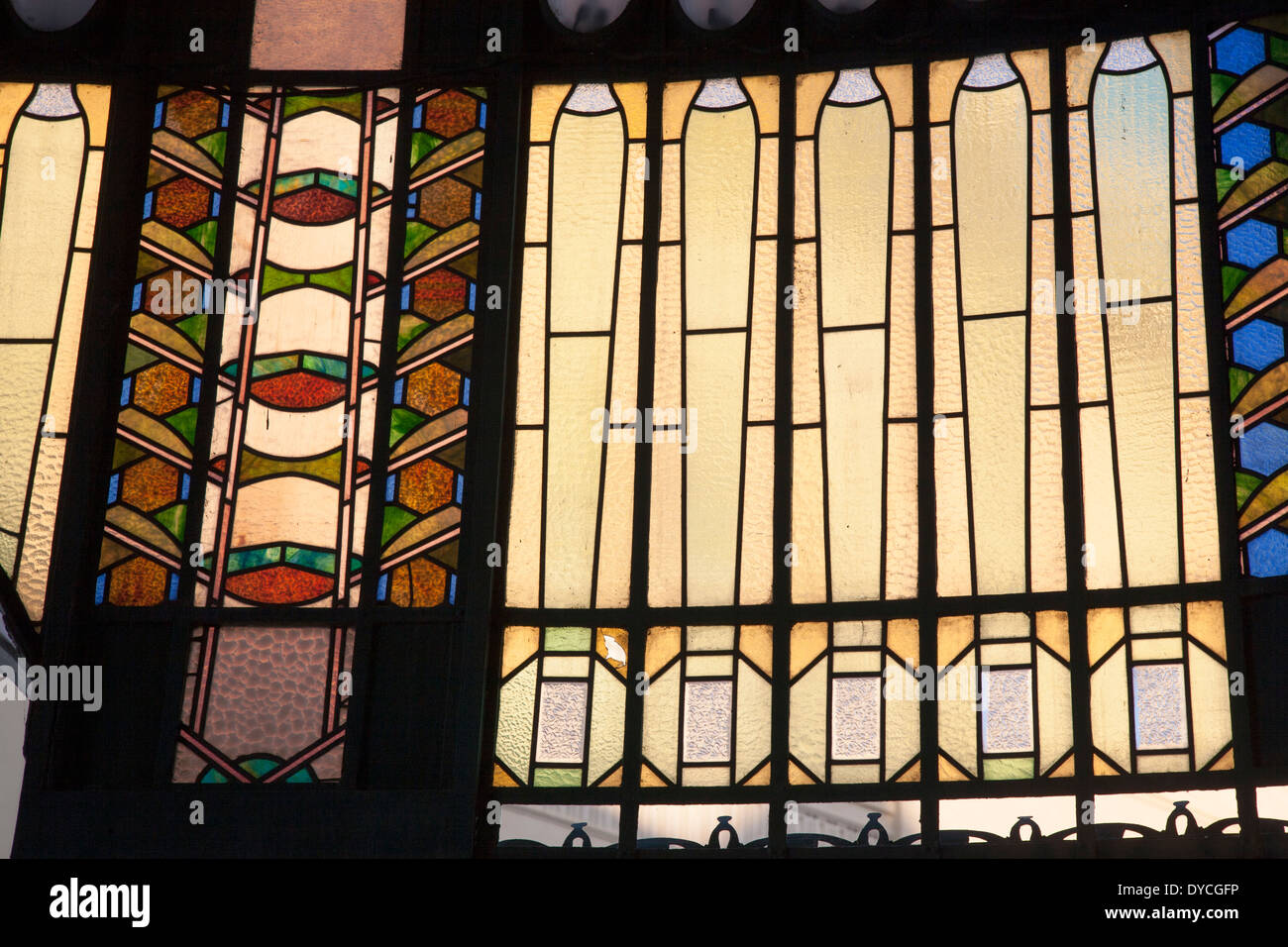 Stained Glass Art Nouveau Windows, Municipal House, Prague, Czech ...