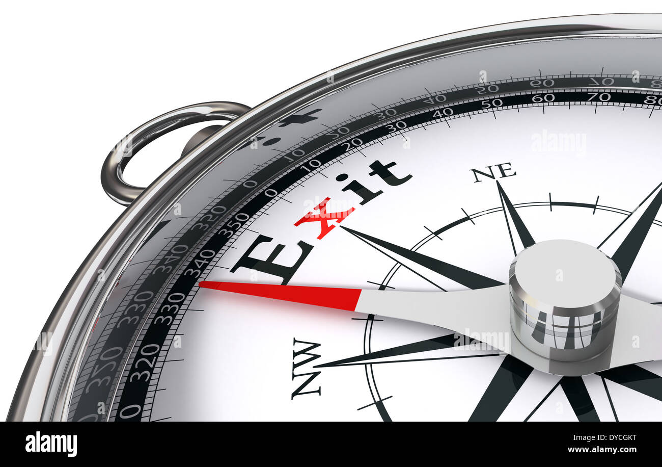 exit the way indicated by compass conceptual image Stock Photo - Alamy