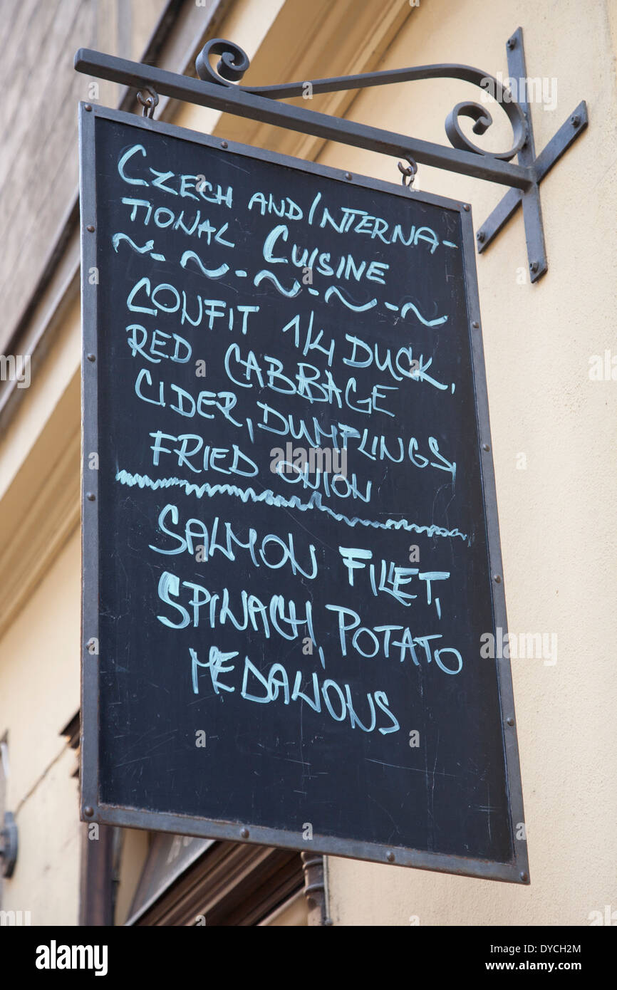 Czech Food Menu in English, Prague, Czech Republic Stock Photo - Alamy