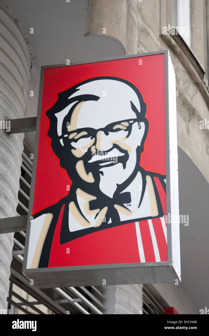 KFC - Kentucky Fried Chicken Sign and Logo Stock Photo - Alamy