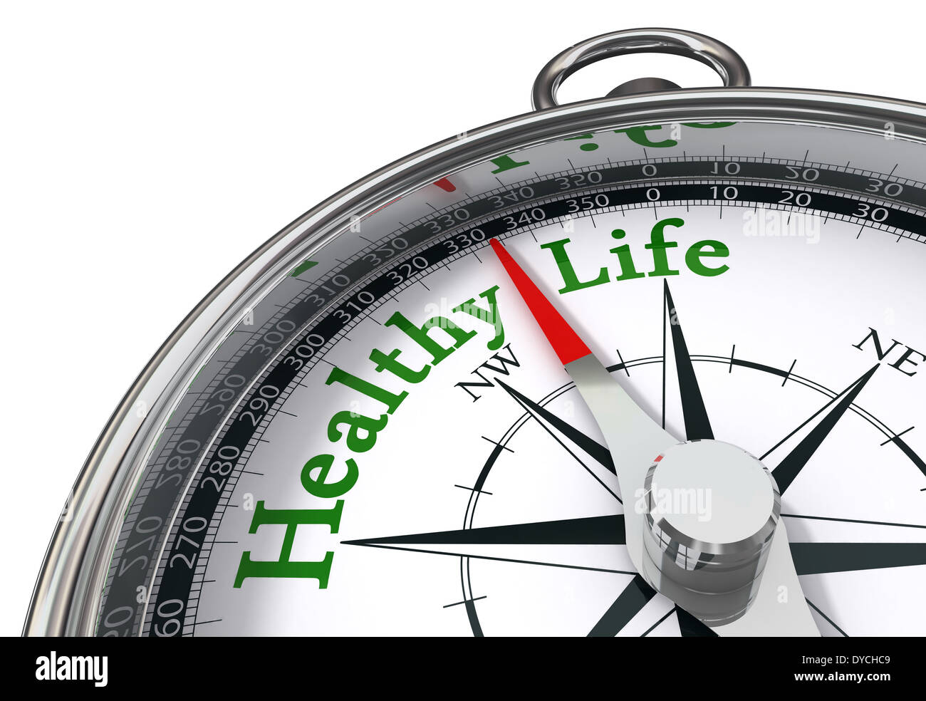 healthy life indicated by concept compass on white background Stock ...