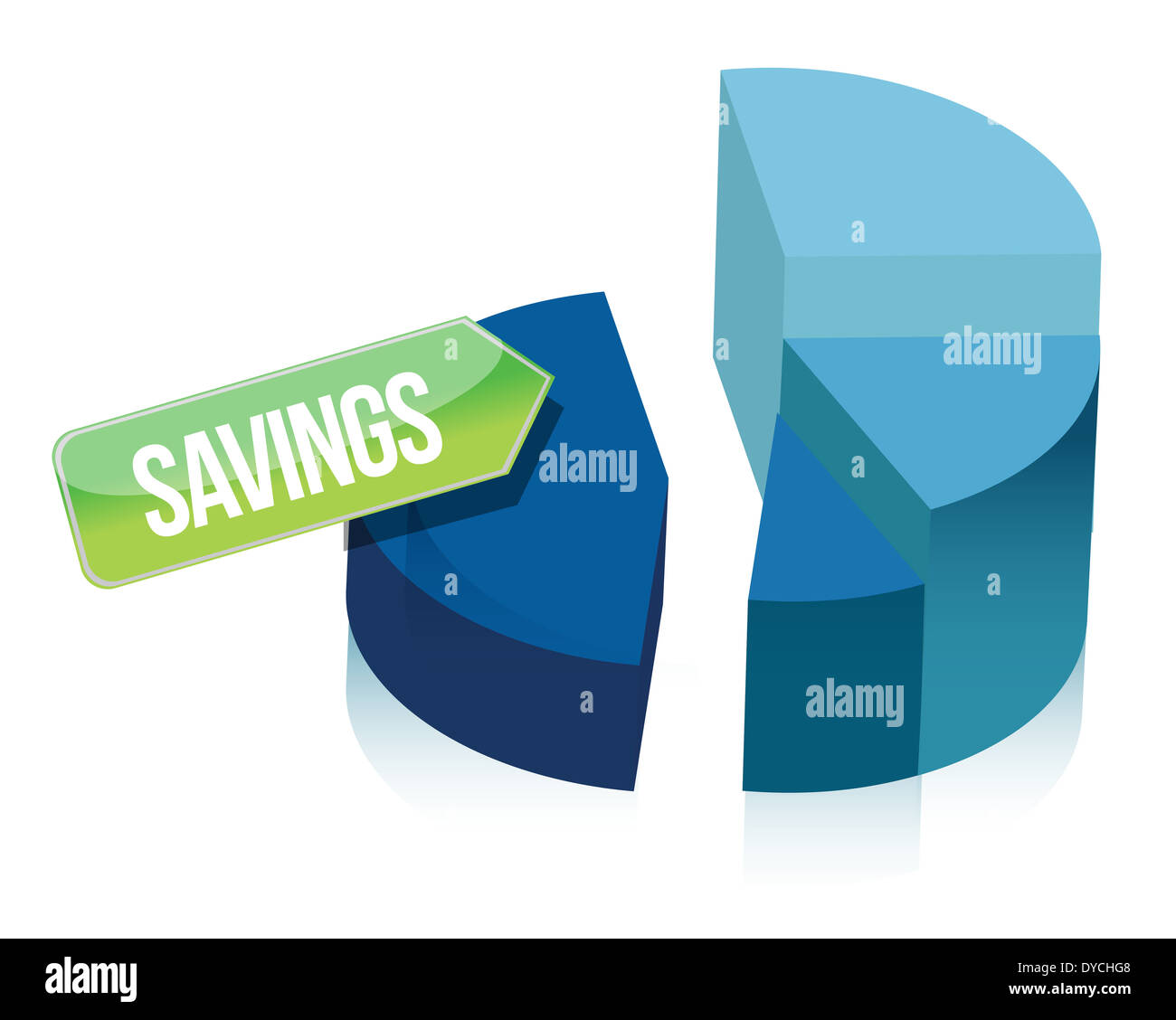 Savings pie chart illustration graphic design over white Stock Photo ...