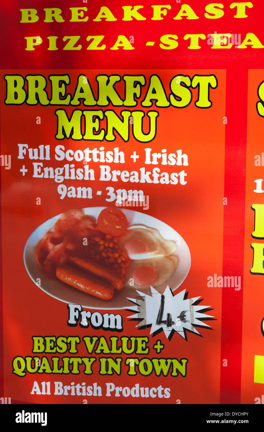 English breakfast menu hi-res stock photography and images - Alamy