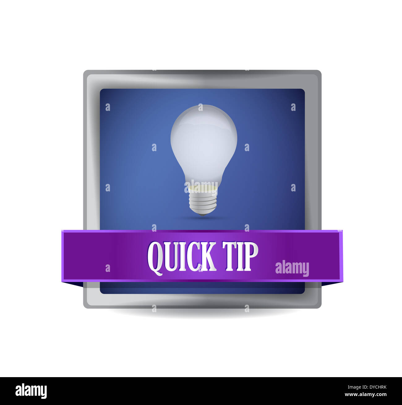 quick tip idea button illustration design over white Stock Photo - Alamy