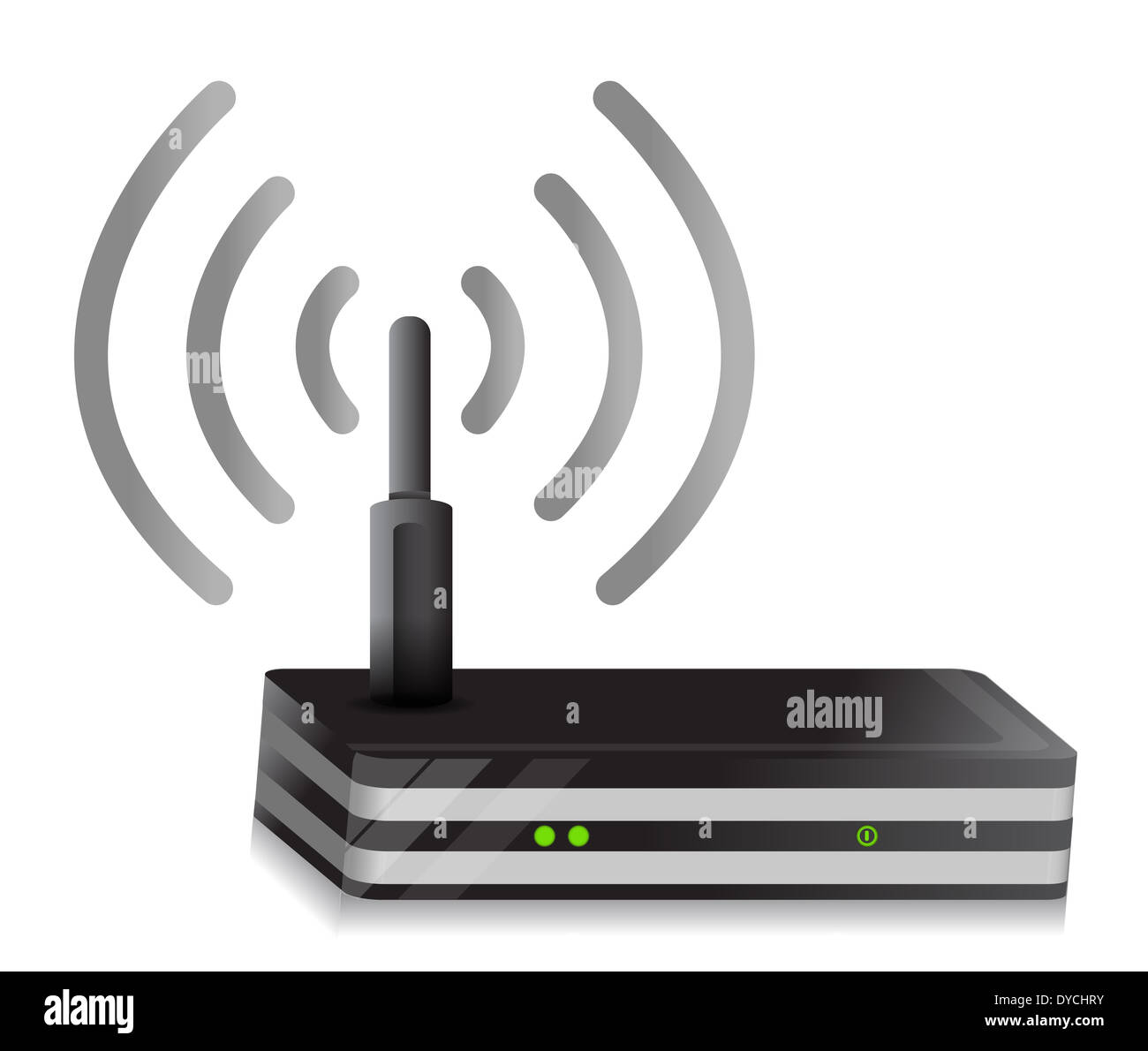 Wireless Router illustration wi-fi connection design over a white ...