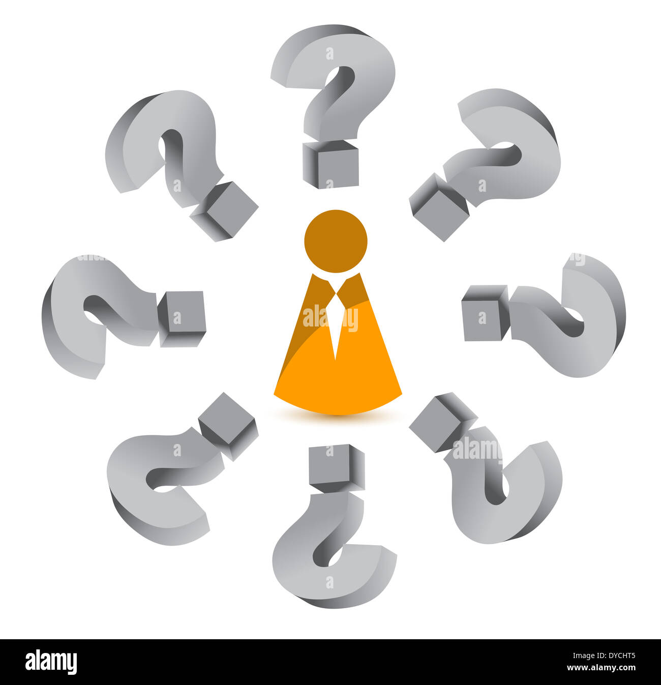 question mark around an icon illustration design over white Stock Photo ...